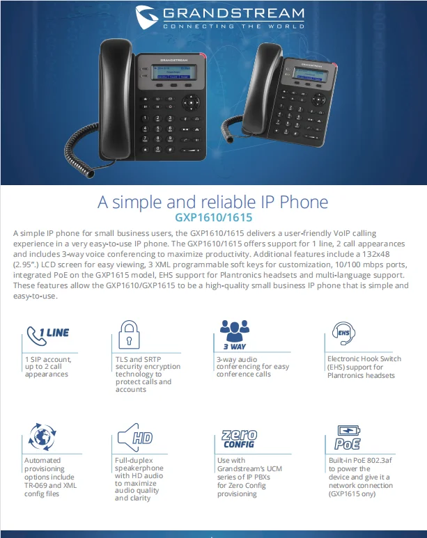 Grandstream GXP Series IP Phones - Reliable Voip Solutions