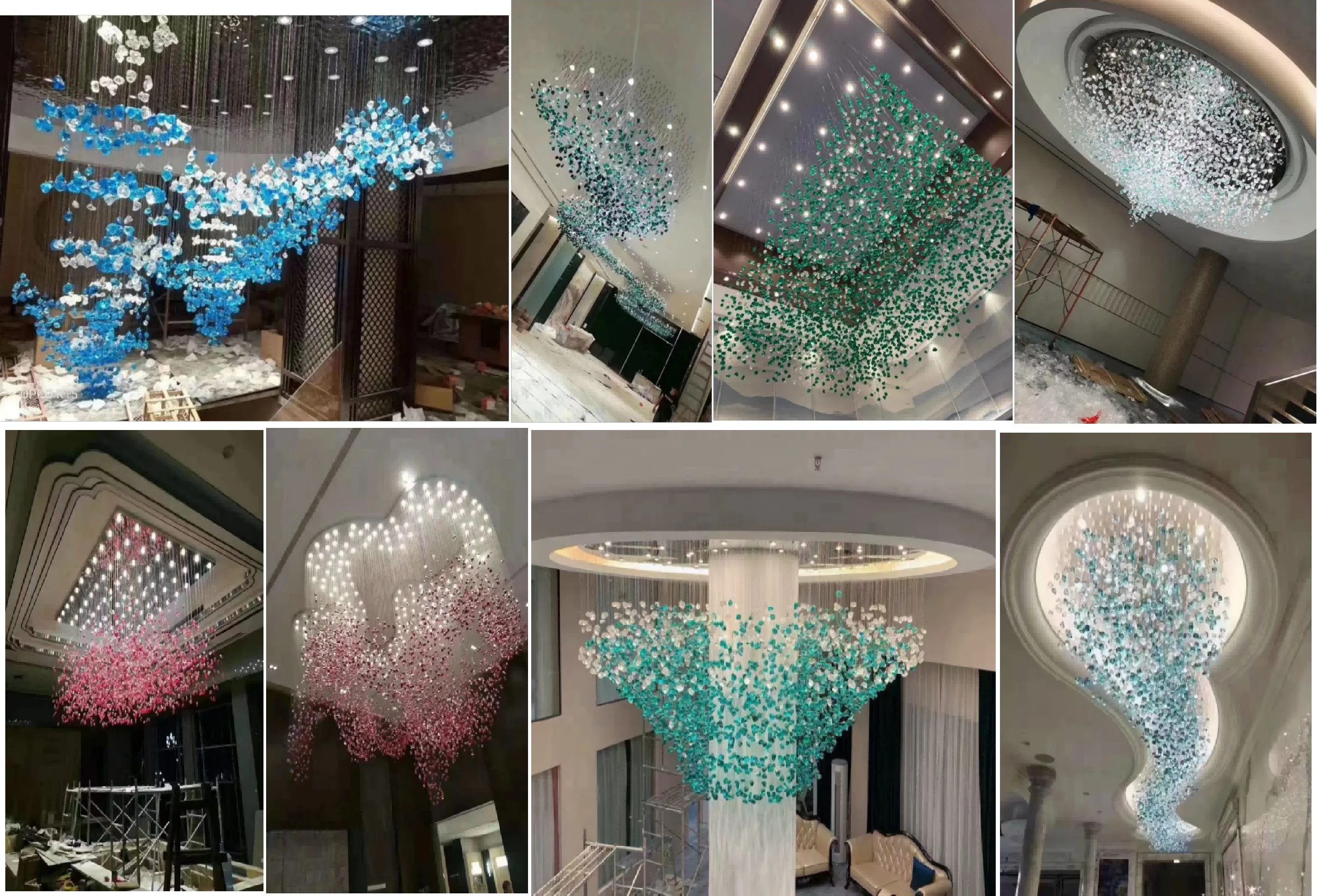 Large-scale Hotel Chinese-style Oval LED Chandelier Wireless Control ...