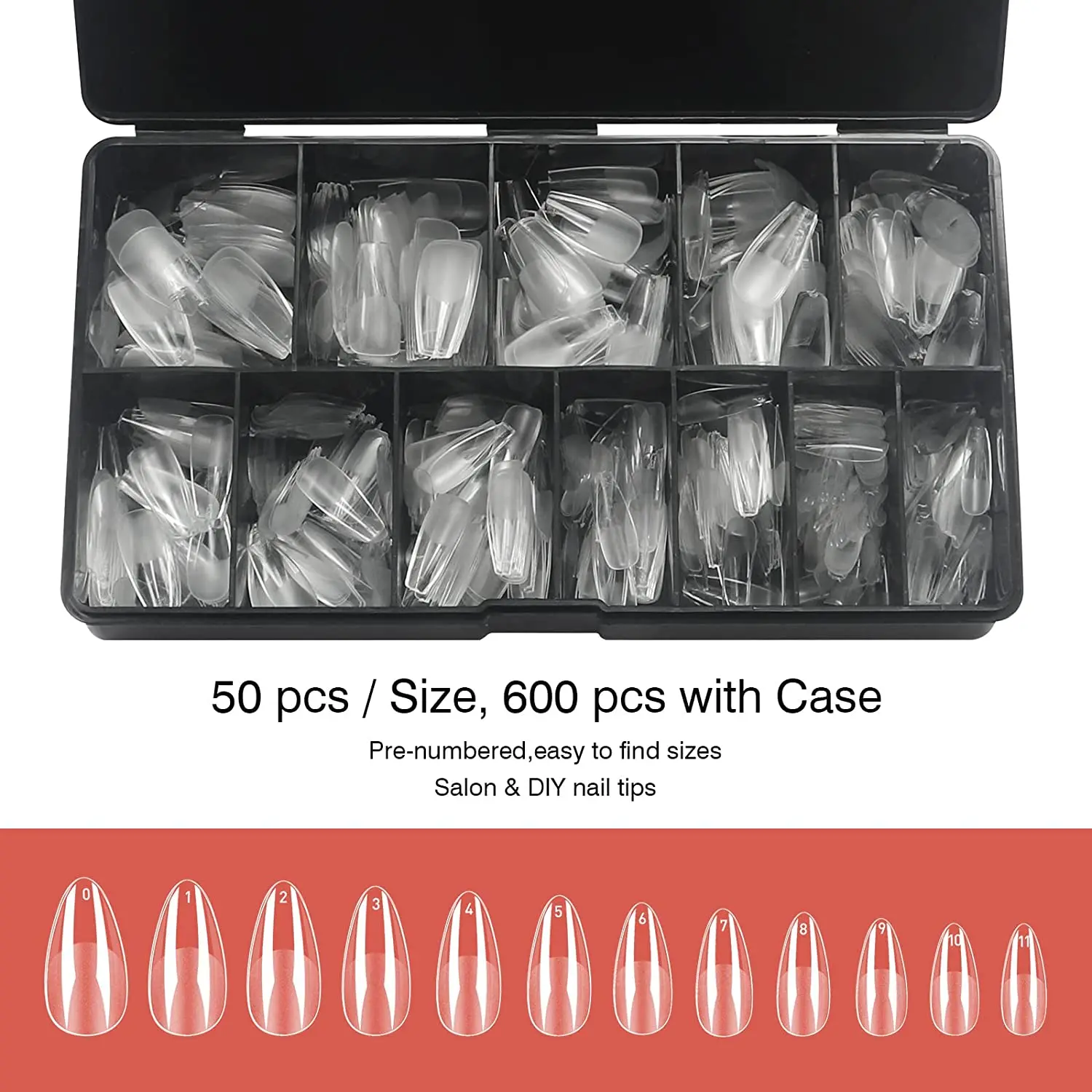 Custom 600 Pcs Top Quality Non-toxic No Trace Natural Flexible Acrylic ...