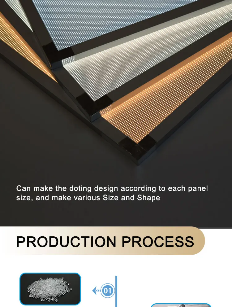 KUNXIN Clear 3mm 4mm 6mm PMMA Acrylic Laser Dotting Light Guide Panel OEM