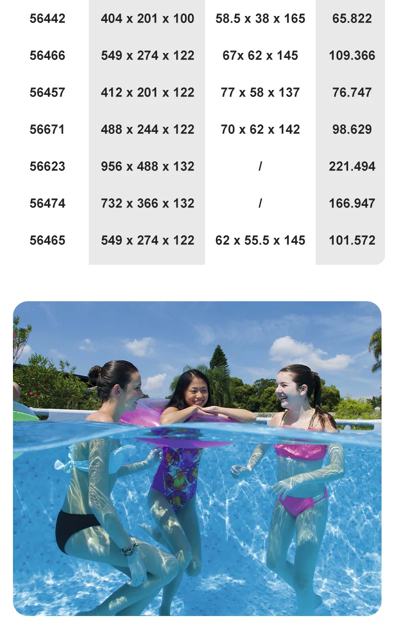 Bestway 5612b POWER STEEL Rectangular Above Ground Swimming Pool 6.40m ...