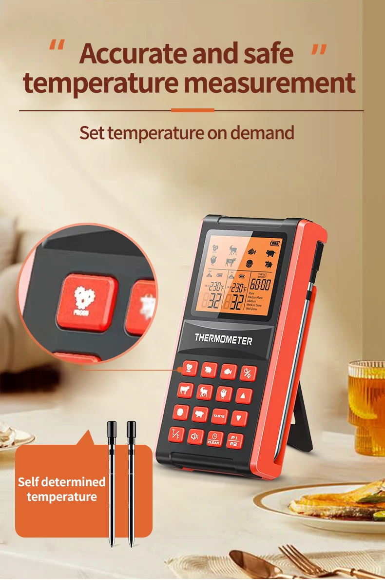 Fast Response Food Bimetallic Grill Digital Cooking Thermometer ...