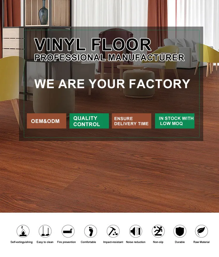 Soundproof Rigid Laminate Waterproof Wood Grain Click Lock Spc Flooring ...