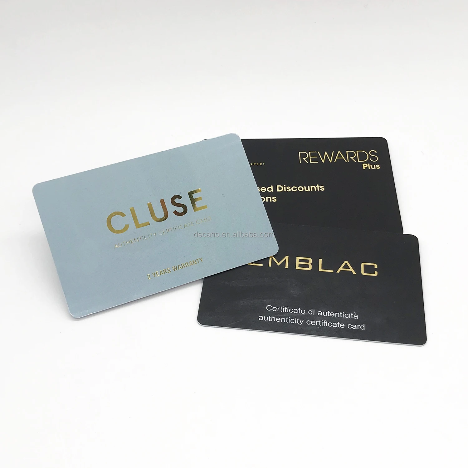 Customized Plastic Certificate of Authenticity Card