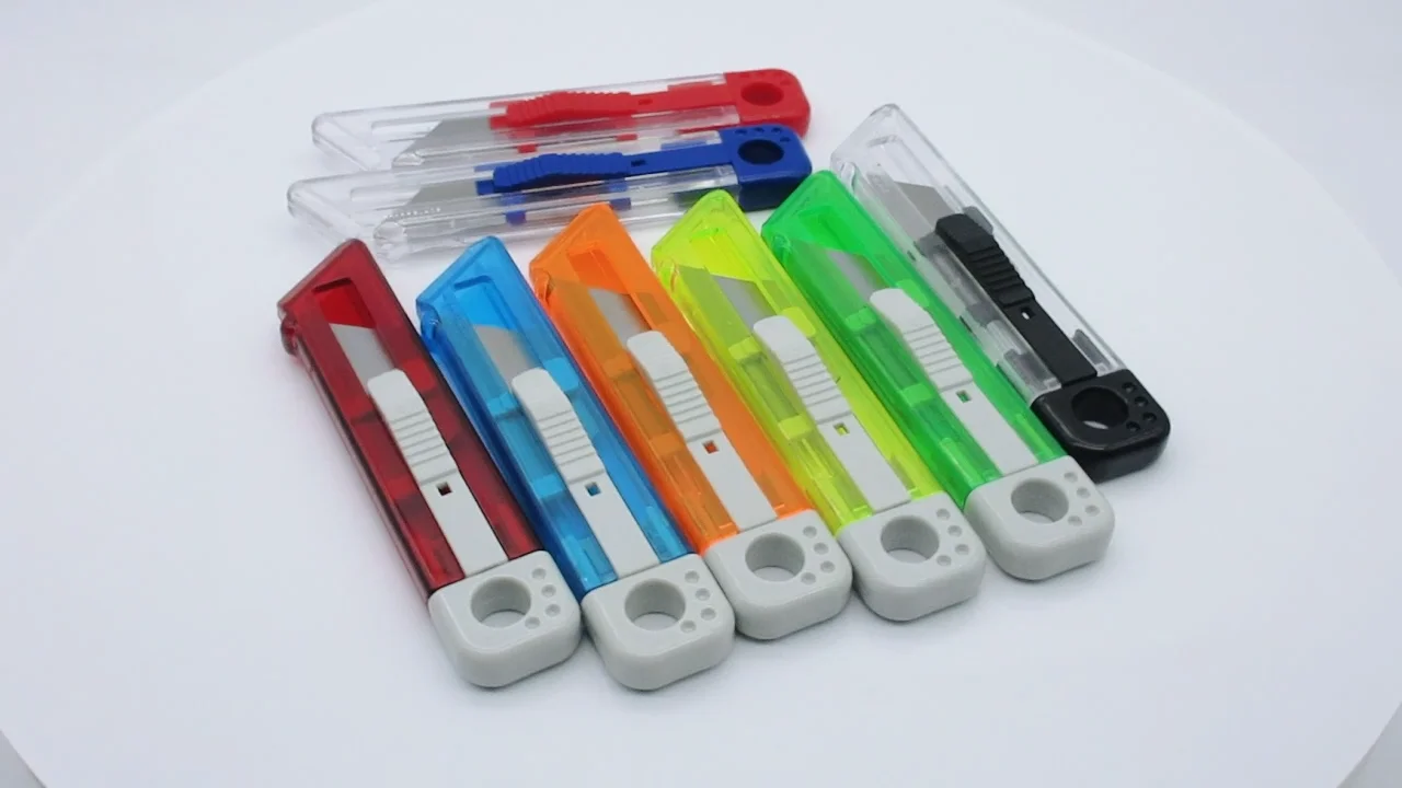 Paper Spring Assisted Multipurpos Box Cutter Safety Blade Retractable ...