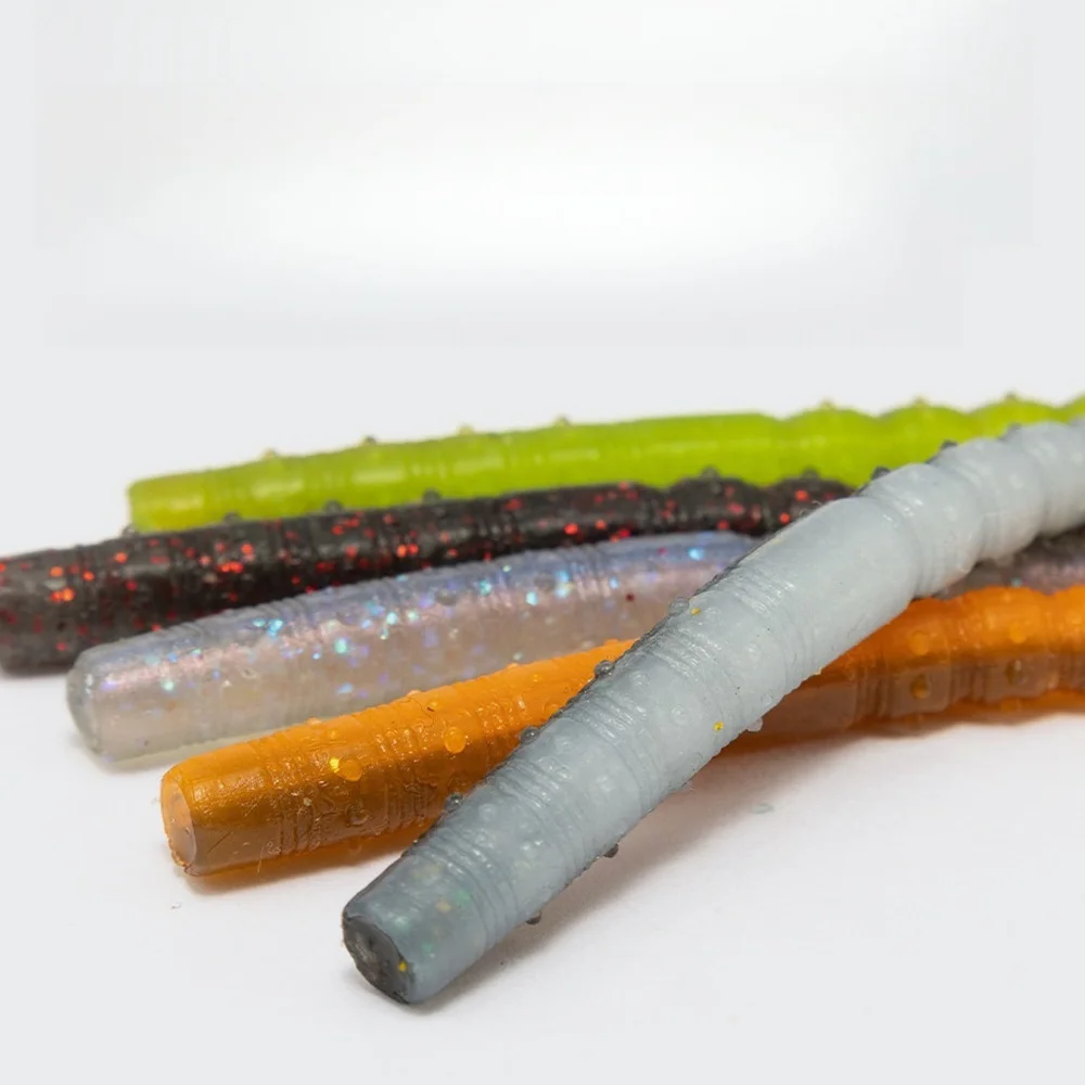 TINGCHAUN-SL112-11cm 8pcs 2.3g Leaf Tail Noodle Worm Soft Plastics Lure ...