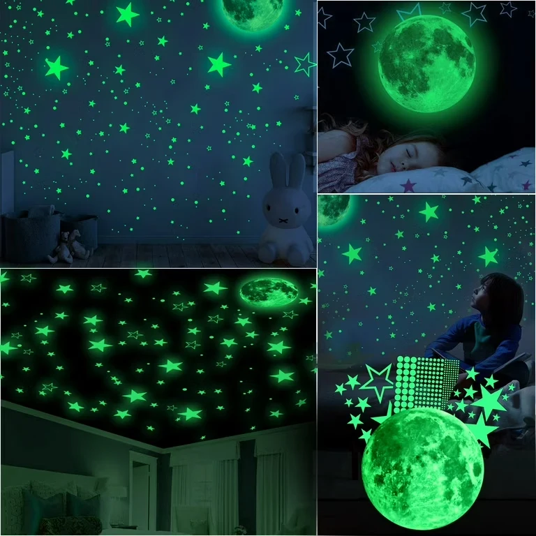 Custom Glowing PP Star Luminous Glow in the Dark Stickers