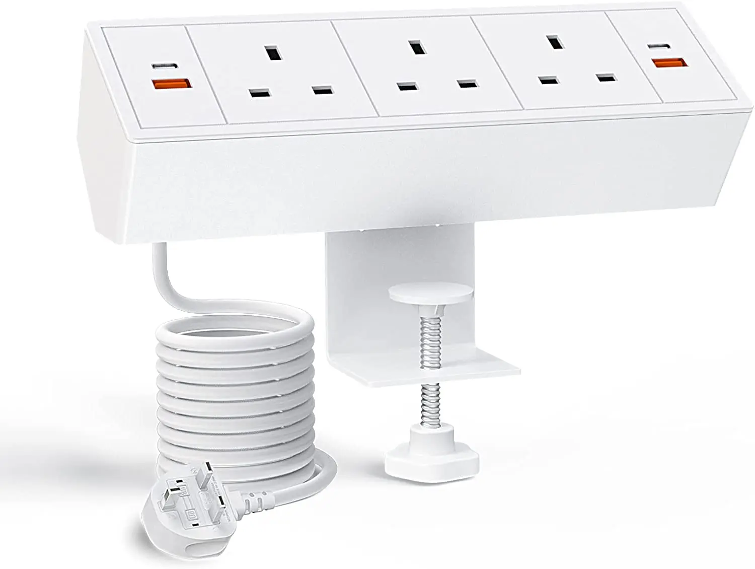 UK Power Outlet Standing Desk Power Strip Clamp Mounted Socket with 4 ...