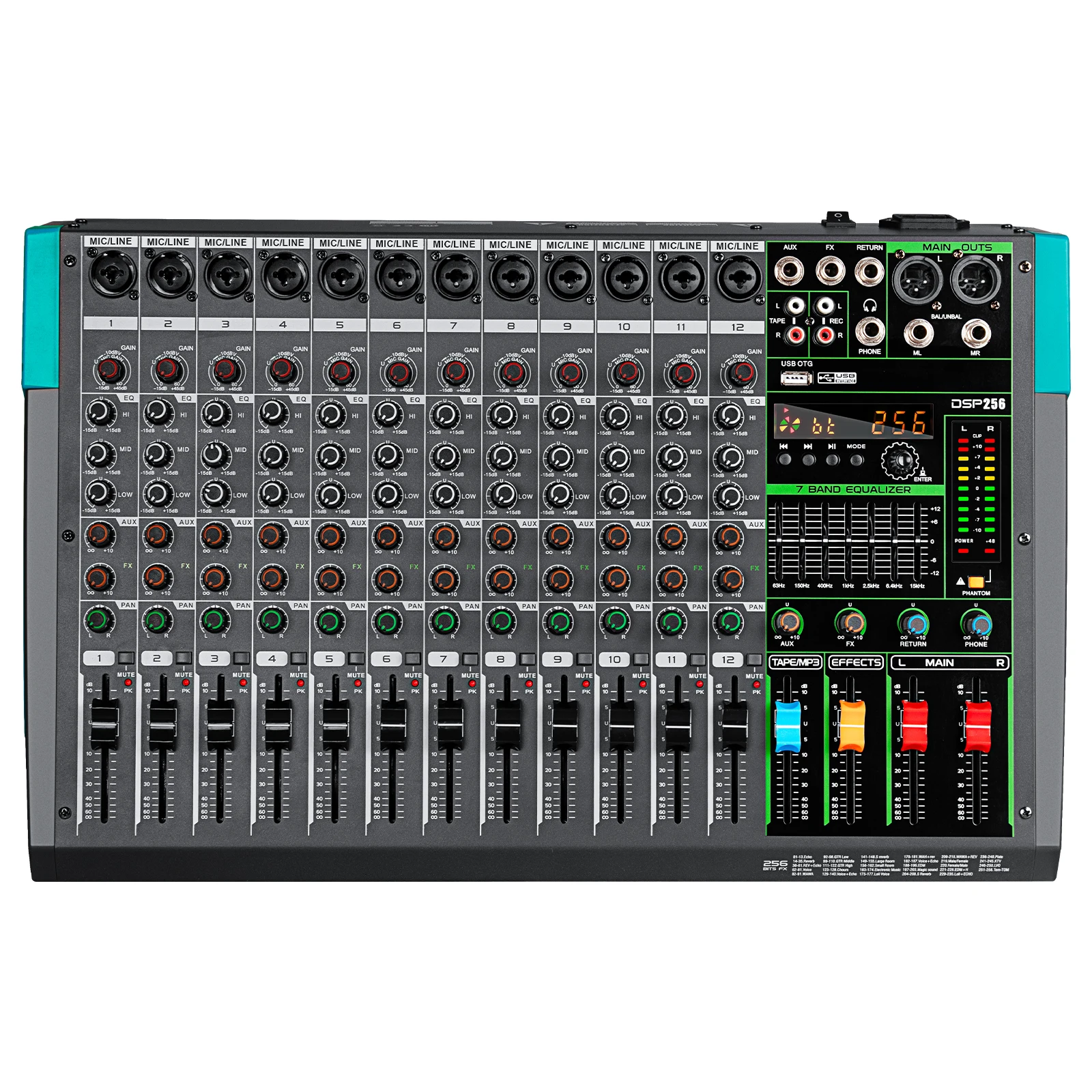 Biner MG12 - 12 Channel Professional Audio Mixer Console