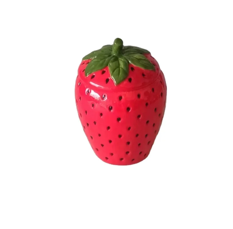 customization handmade ceramic fruit strawberry shaped container tea ...