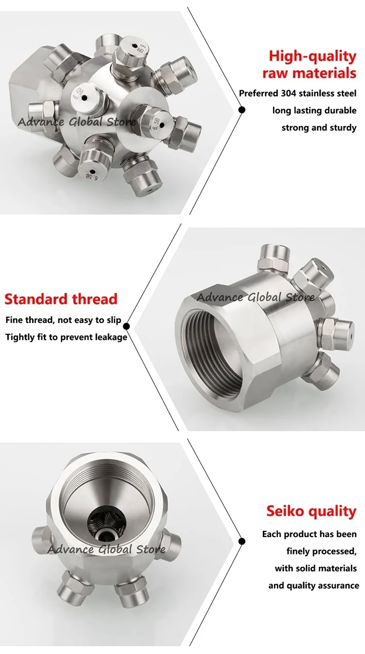 7 Head & 13 Head Stationary Cluster Tankjet Nozzles SS304