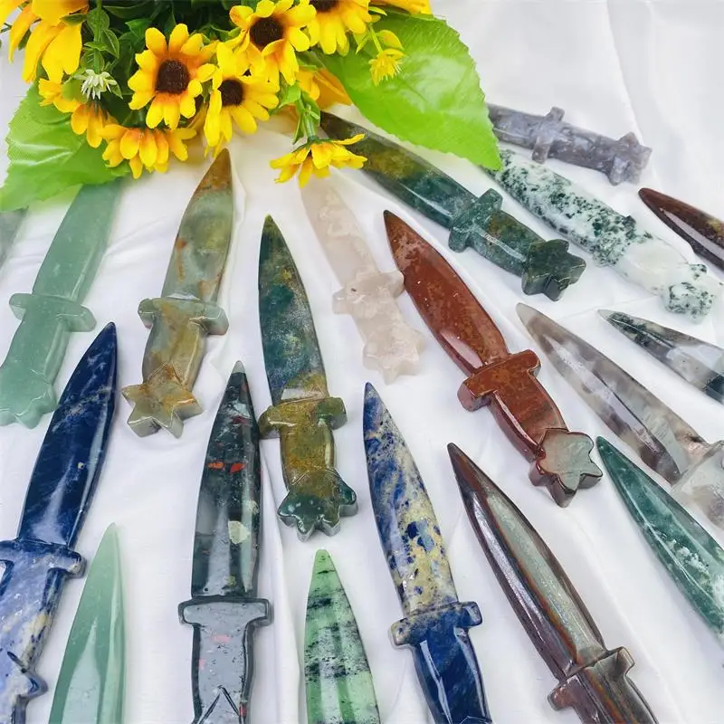 Wholesale Natural Crystal Dagger Ocean Jasper Bloodstone Sword Sodalite ...