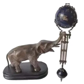 Mystery Antique Elephant Figure Brass Pendulum Swinging Swinger Cobalt ...