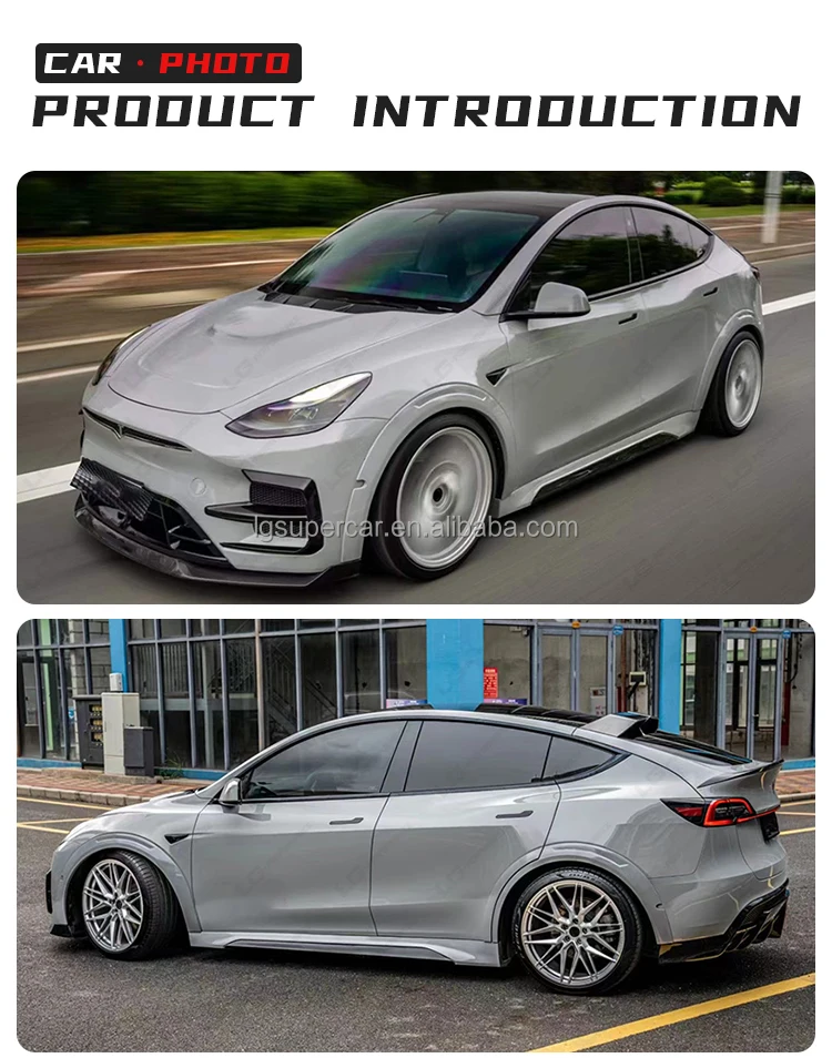 D Style Body Kit for Tesla Model Y - Carbon Fiber Upgrade