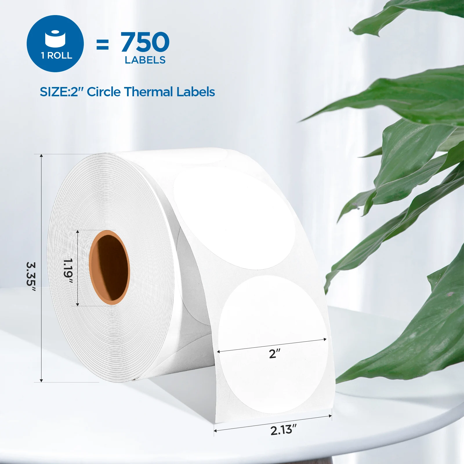 2" White Round Thermal Labels For Printer,Waterproof Writable Circle ...