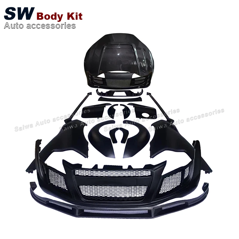 Ppi Style Wide Body Kit Frp+cf For Audi R8 Bumper Engine Hood Side ...