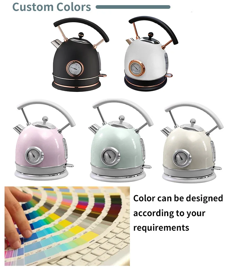 Retro Kettle 1.8l Stainless Steel Vintage Dome Tea Pots Water Electric ...