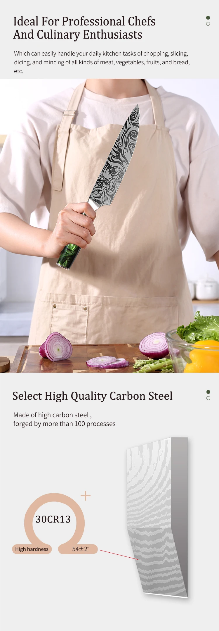 VINOX Kitchen Knives - Professional High Carbon Stainless Steel