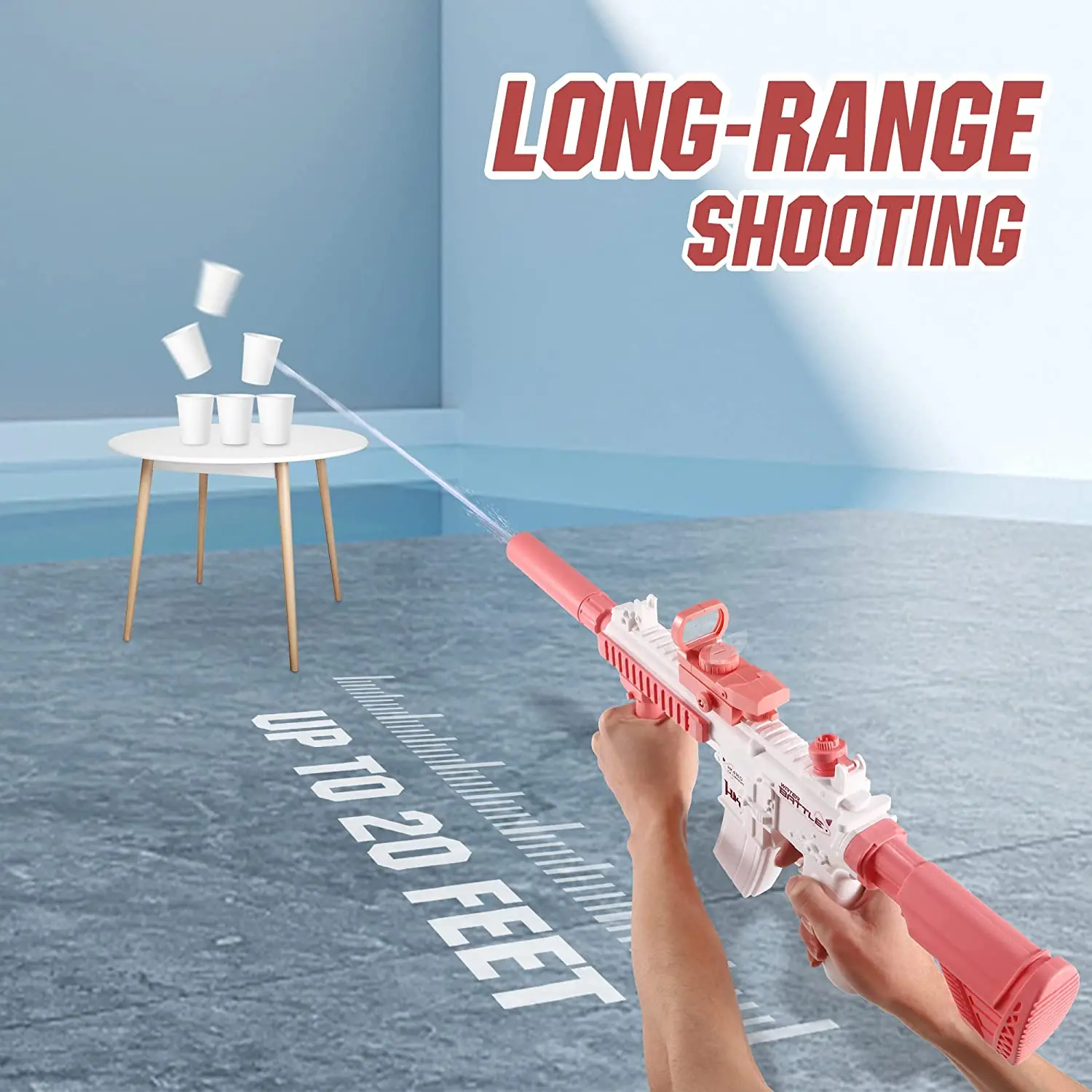 핫 세일 M416 조준 망원경을 가진 전기 현실적 최고 물총 장난감 고압 장거리| Alibaba.com