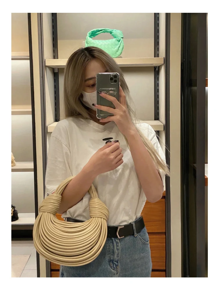 Trendy Luxury Designer Handbags Hand Woven Noodle Bags Rope Knotted ...