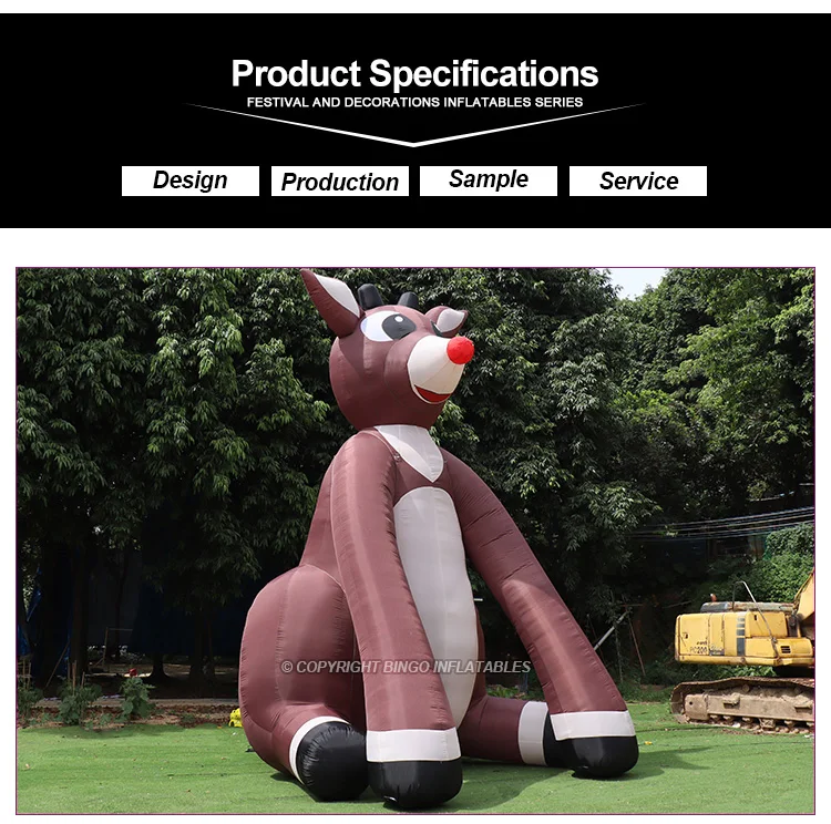 2024 Bingo Inflatable Christmas Animal Cartoon Elk Ornaments Giant ...