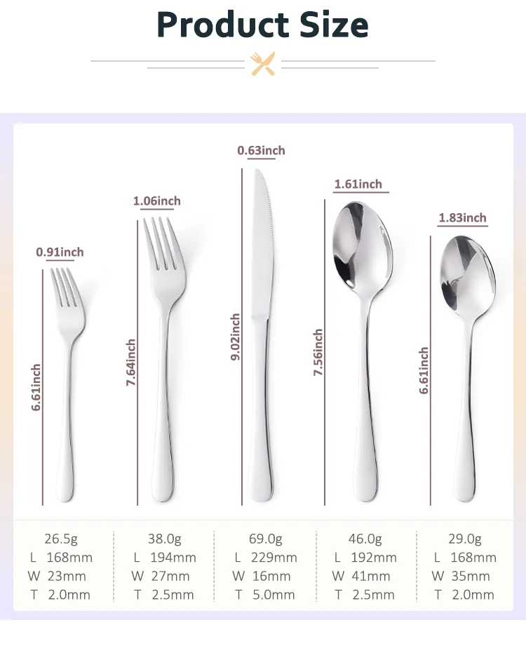 Custom Kitchen Bestek Restaurant Hotel Silverware Stainless Steel ...