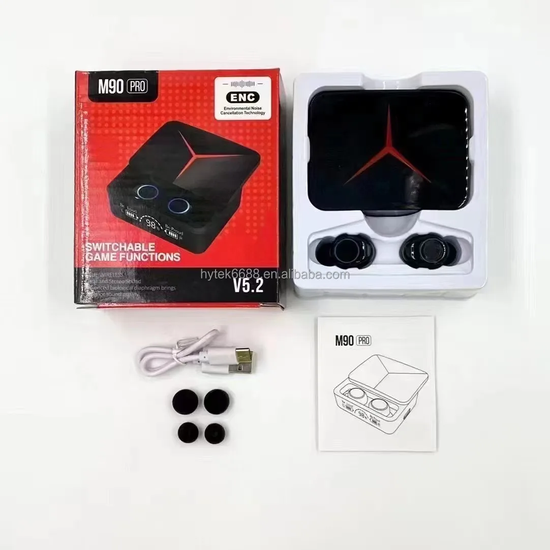 2023 New Tws Wireless Headphones M90 Pro Bt 5.2 Touch Control Earphone ...