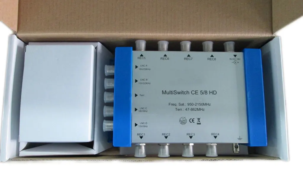 Hejia 5x5x16 Cascade Multiswitch - 5 in 16 Out CATV Multi-switch