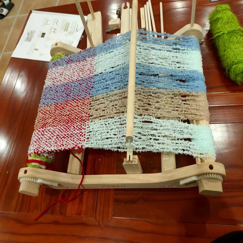 DIY Solid Wood Multifunctional Weaving Loom for Home Spinning