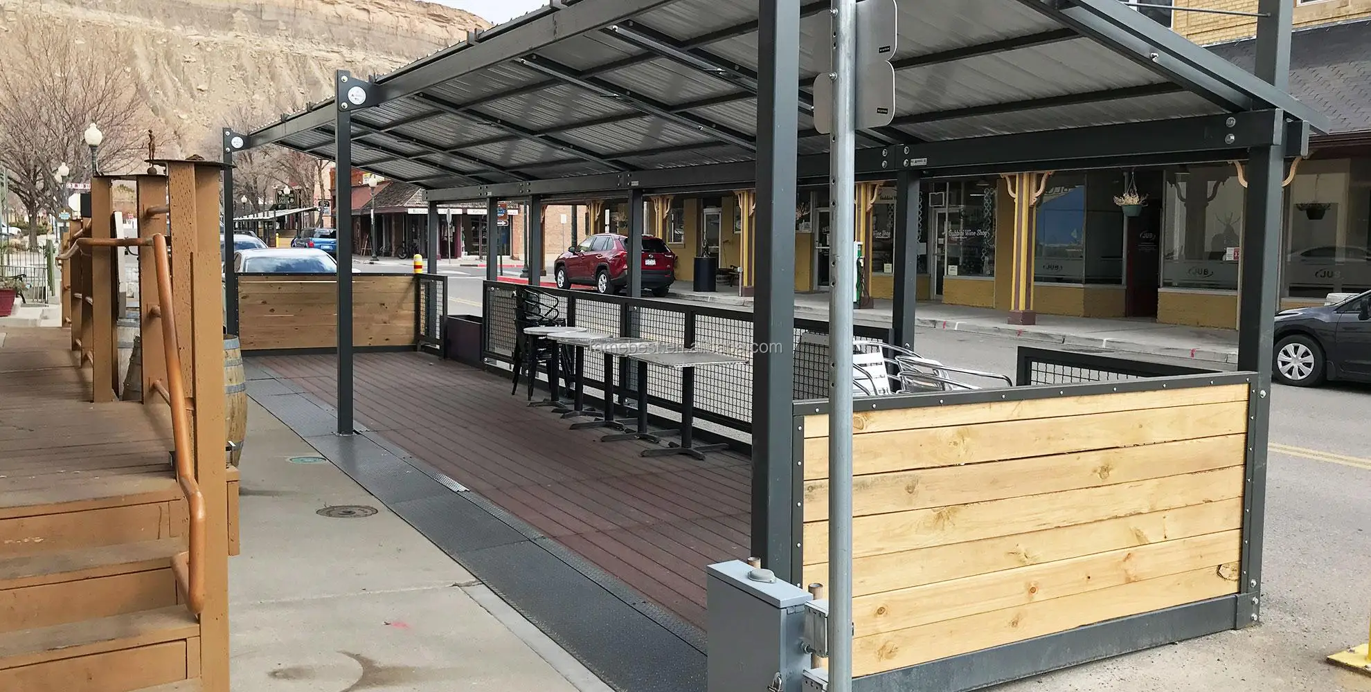 Customizable Design Panel Parklet Modular Design Street Parklets