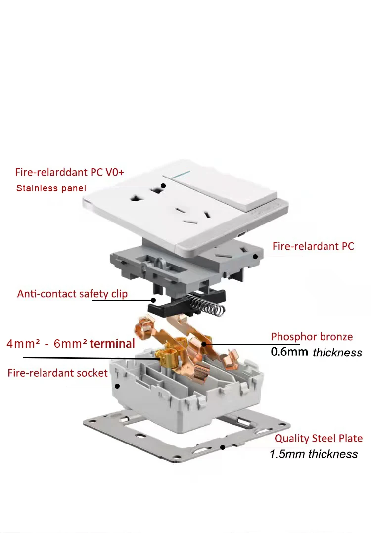 Saudi Arabia Iraq Pakistan 2 Gang 4 Gang Wall Light Switches 16a Rocker ...
