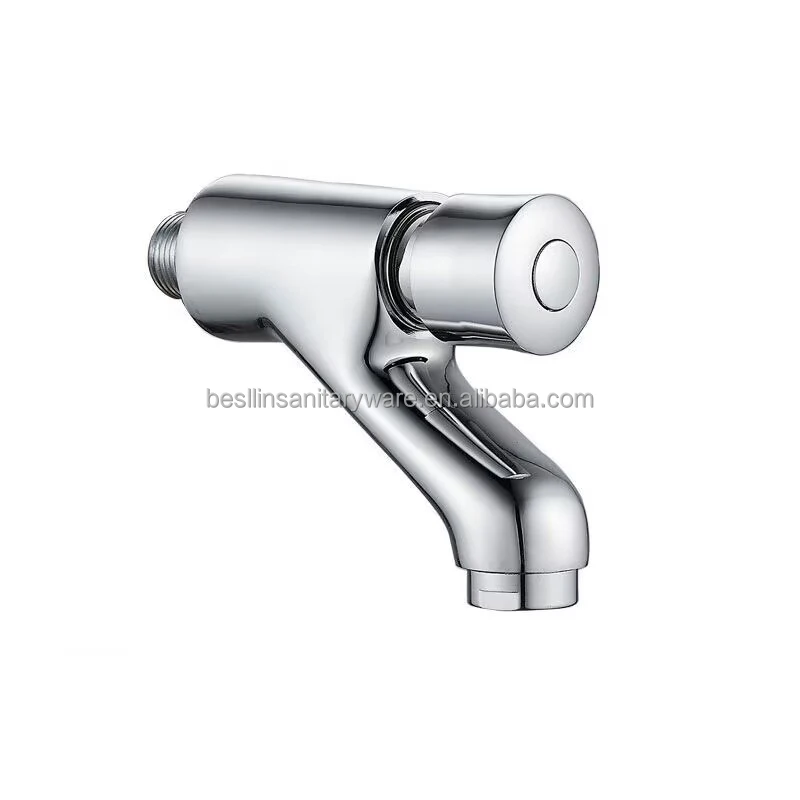 Brass Self Closing Time Delay Wall Mounted Bathroom Faucet ODM