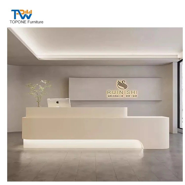 Custom Modern Retail Wooden Boutique Reception Desks Cashier Counter ...