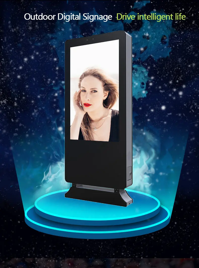 2500nits Outdoor Floor Stand Waterproof Digital Signage Media Lcd Player Monitor Kiosk Totem ...