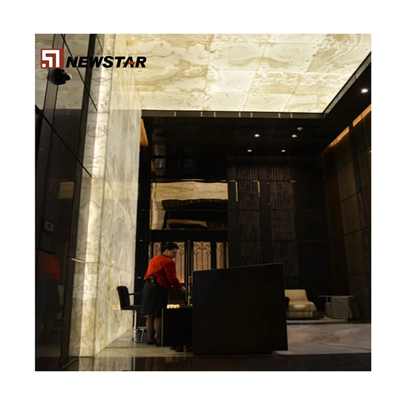 Backlit Onyx Glass Stone Ceiling Panels Translucent White Marble Onyx ...