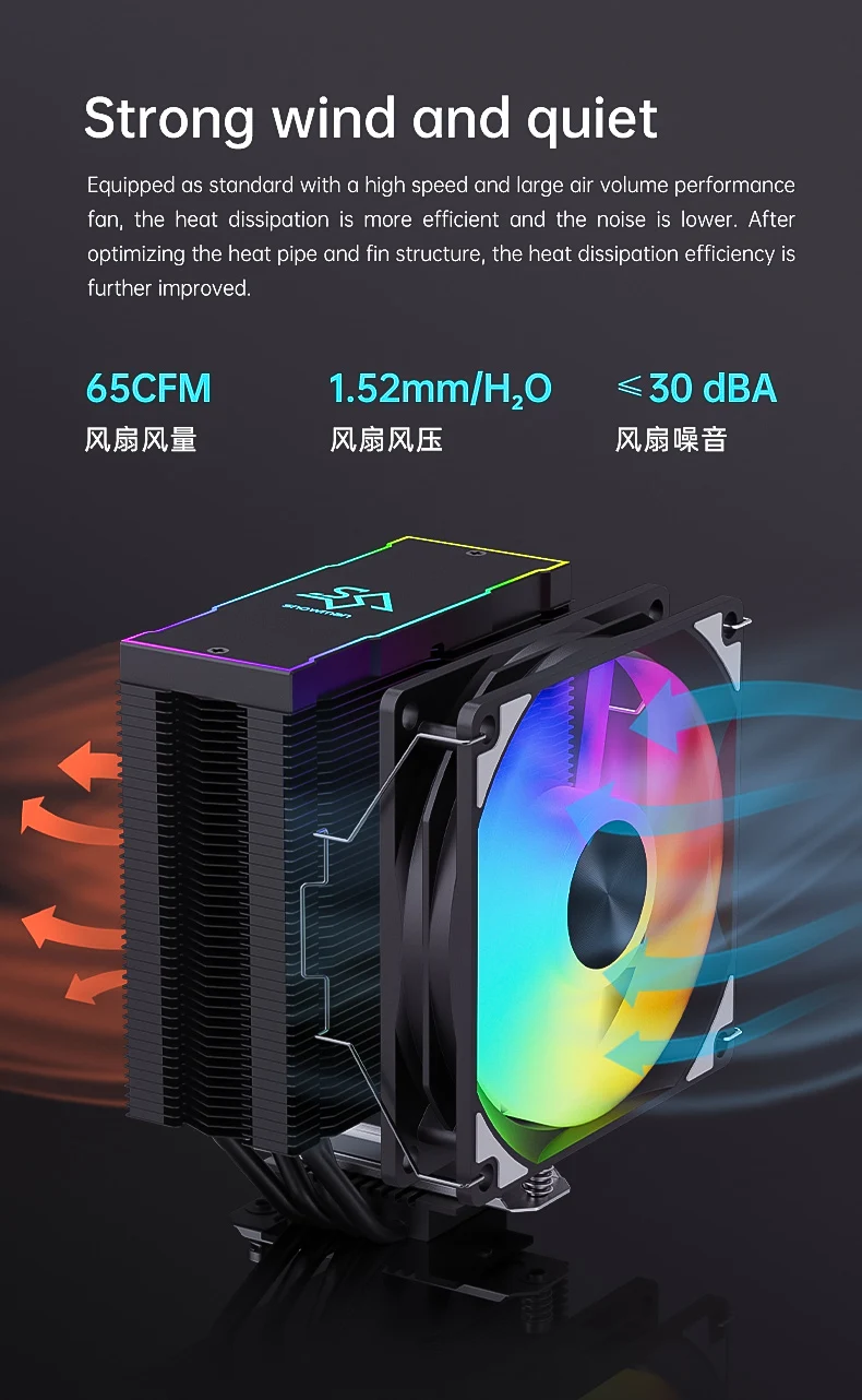 Snowman Cpu Cooler with 4 Heat Pipes - RGB Fans & Efficiency