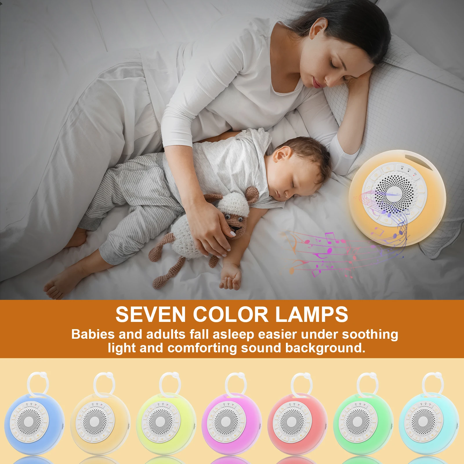 New Travel Home Office Portable Sleep Aid Sounds Machine White Noise ...