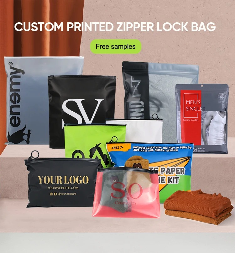 Custom Printed Luxury Zip Bags Pink Matte Uv Pink Packaging Bags ...