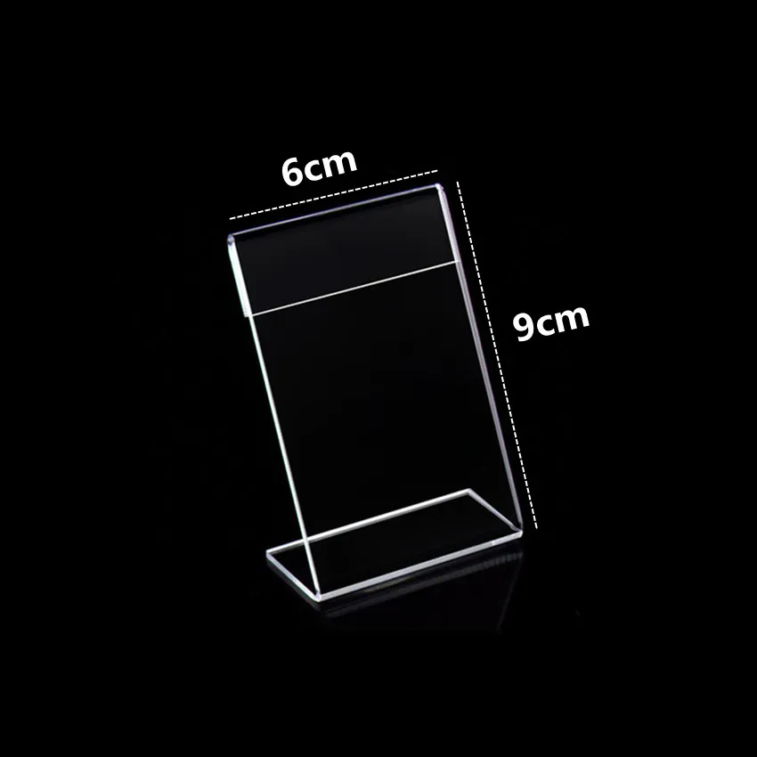 6x9cm L Shaped Vertical Plastic Sign Paper Display Stands Price Tag ...