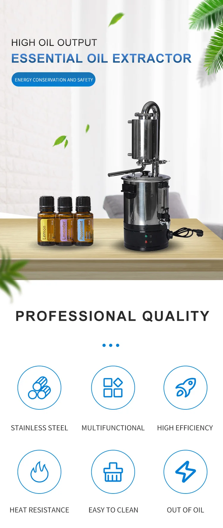 Small 10l Steam Water Distillation Mini Citrus Lemon Essential Plant ...