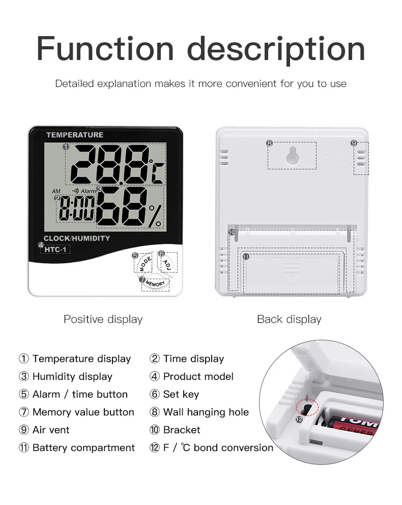 Warmth Tech Temperature Humidity Clock - Precision & Durability