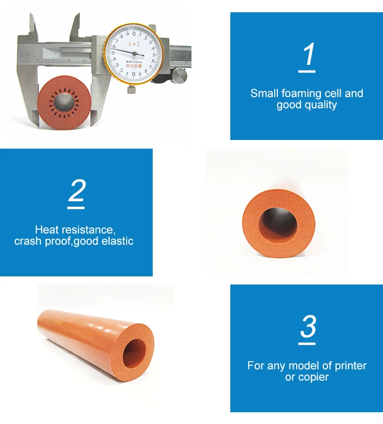 High Temperature Silicone Foam Sponge Roller Rubber Rollers for ...