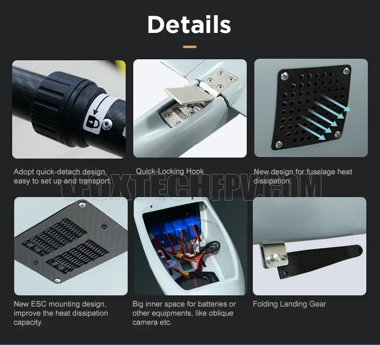 Foxtech Greatshark330 Fixed Wing VTOL Drone - Heavy Payload