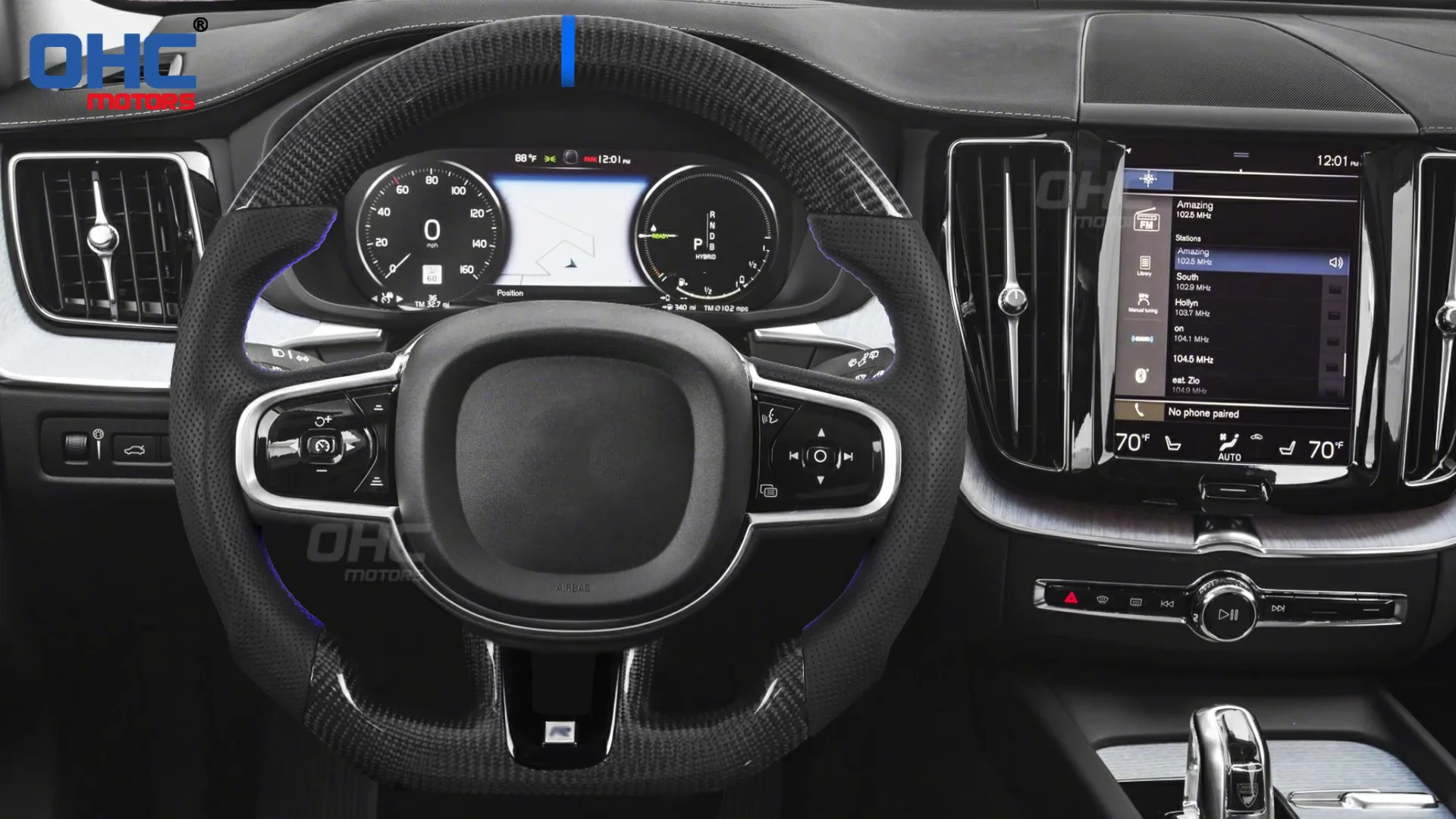 Custom Real Carbon Fiber Steering Wheel For Volvo Xc40 Xc60 S60 Car ...