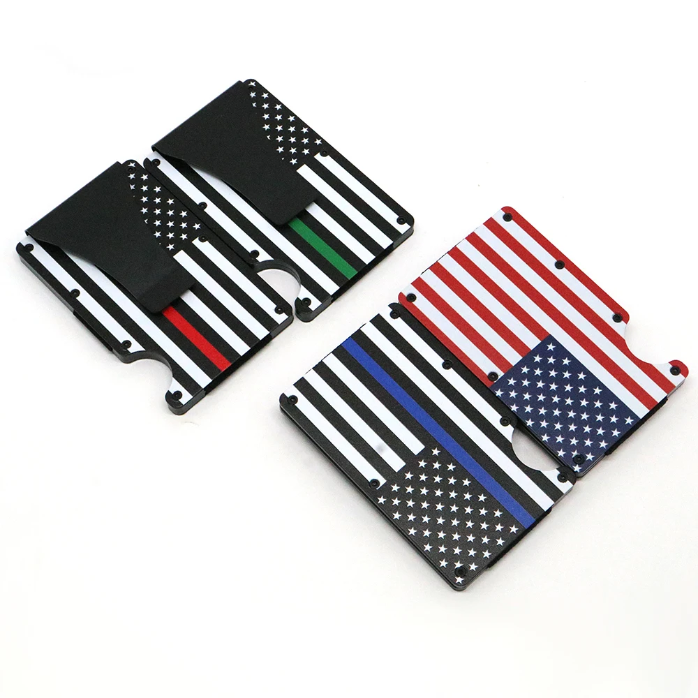 X-world Rfid Blocking Usa Flag Slim Metal Wallets For Men,Minimalist ...