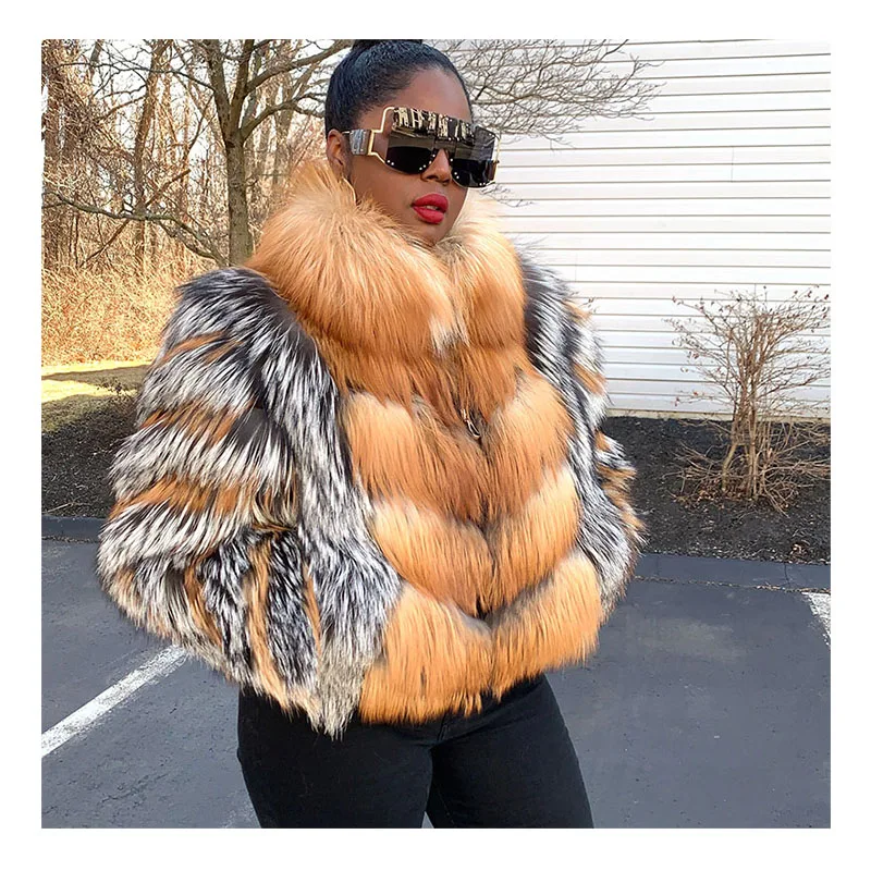 Alibaba.com: Plus Size Custom Fluffy Furry Collared Red Fox Fur Coats ...