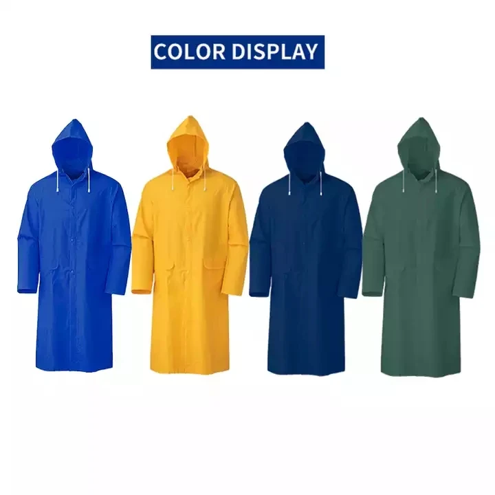 Custom Raining Coat Pvc Long Raincoat Yellow Water Proof Heavy Duty Pvc ...