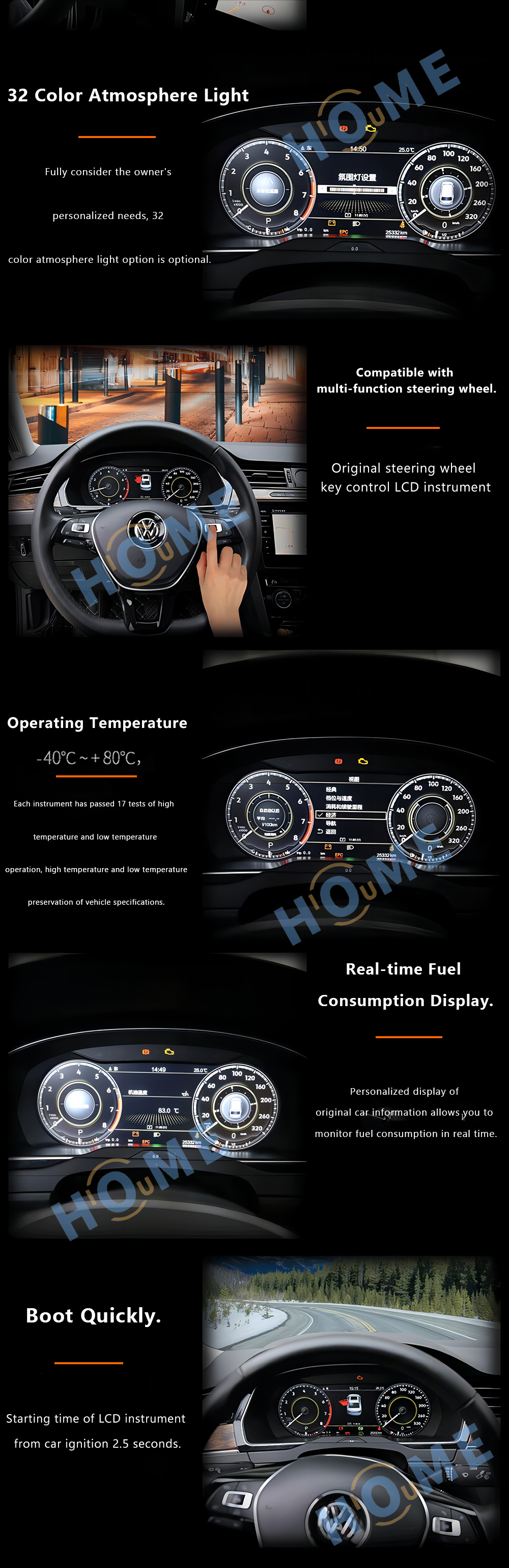 Digital Dashboard Gasoline Version Car Virtual Instrument Cluster ...