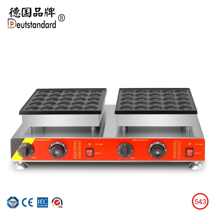 Mini Dutch Pancakes Poffertjes Maker Machine for 50 Round Shape Poffertjes