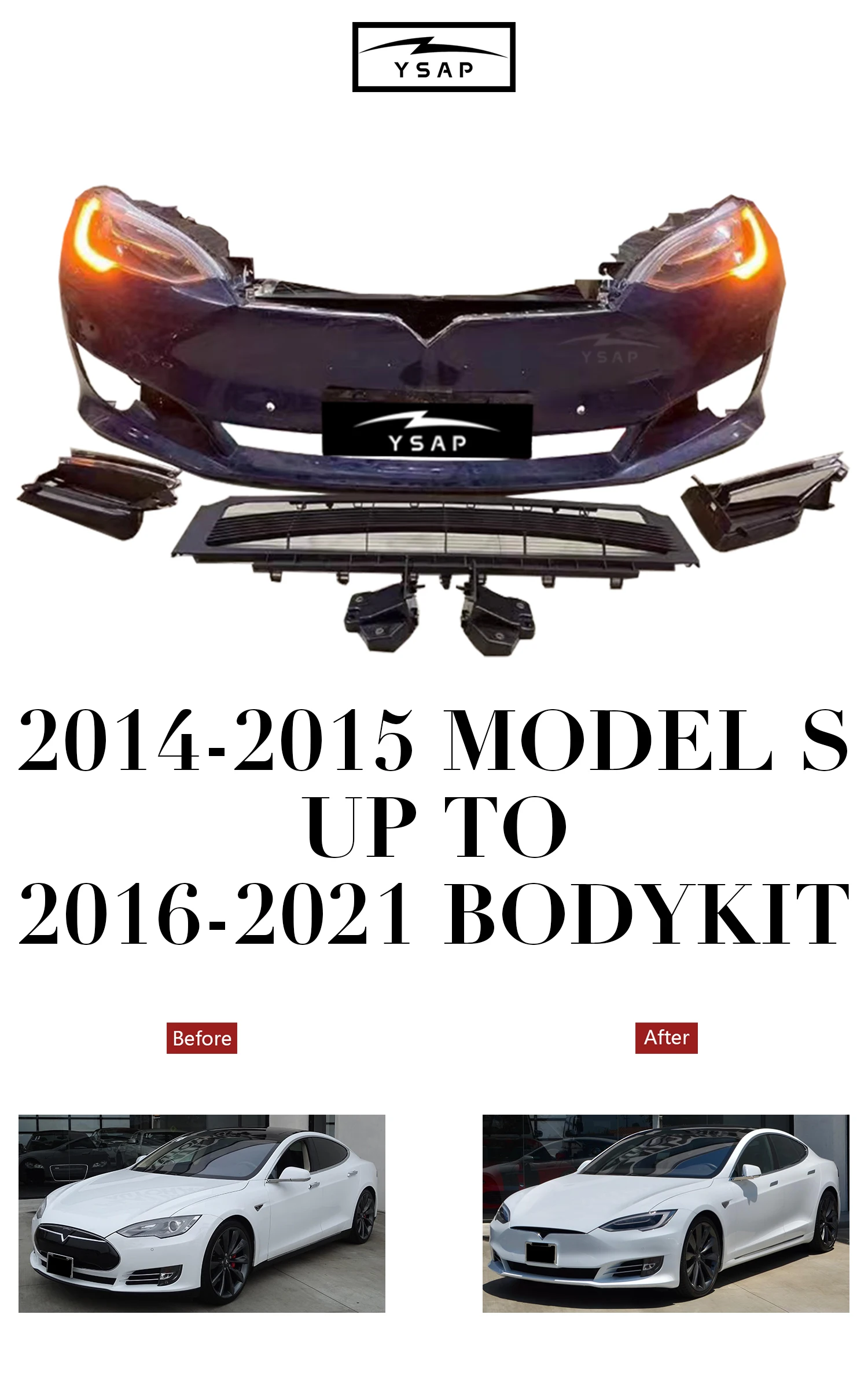Car Accessories 2014-2015 Model S Upgrade To 2016-2021 Body Kit - Buy ...